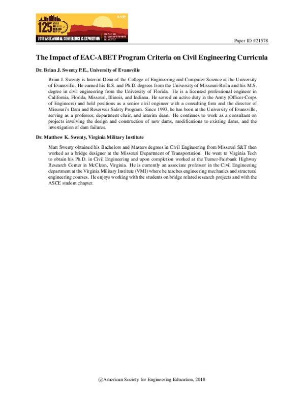 (PDF) The Impact of EAC-ABET Program Criteria on Civil Engineering ...
