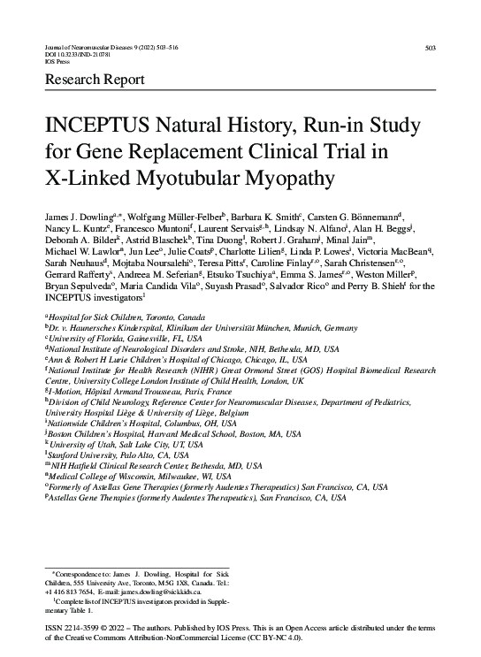 (PDF) INCEPTUS Natural History, Run-in Study for Gene Replacement ...