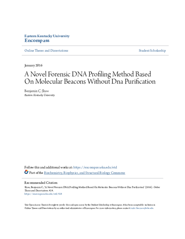 (PDF) A novel forensic DNA profiling method based on molecular beacons without DNA purification