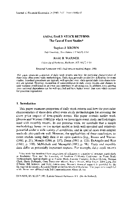 (PDF) Using daily stock returns