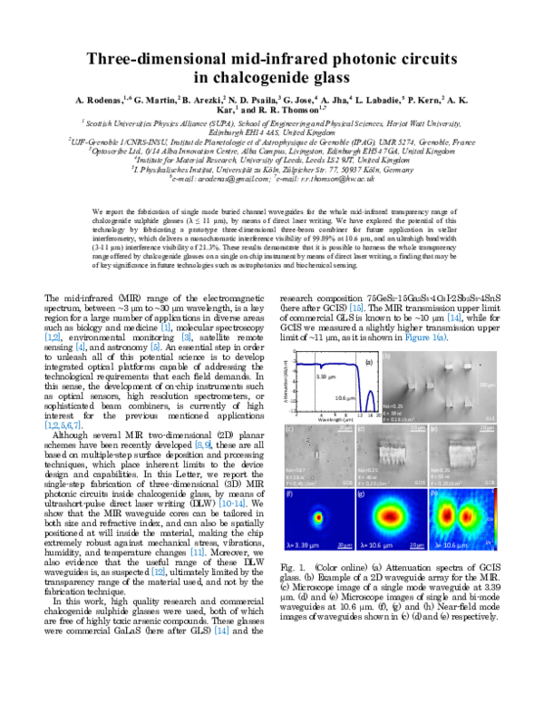 (PDF) Three-dimensional mid-infrared photonic circuits in chalcogenide glass