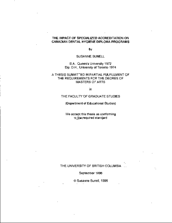 (PDF) The impact of specialized accreditation on Canadian dental ...