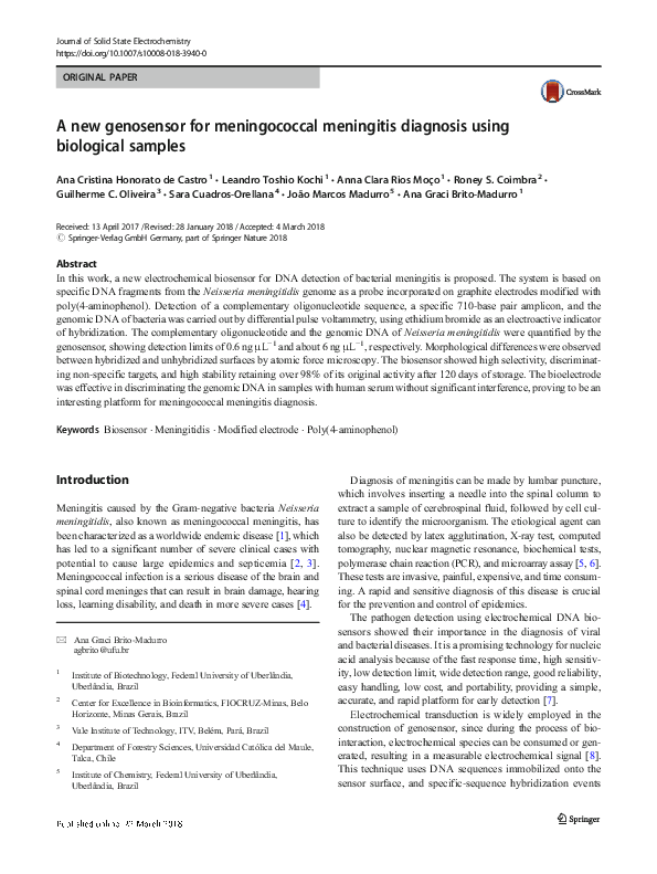 (PDF) A new genosensor for meningococcal meningitis diagnosis using ...