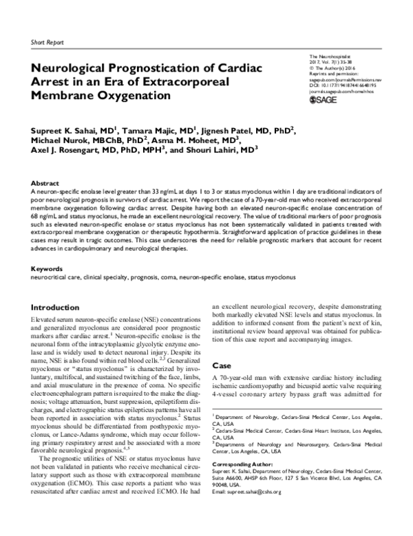 (PDF) Neurological Prognostication of Cardiac Arrest in an Era of ...