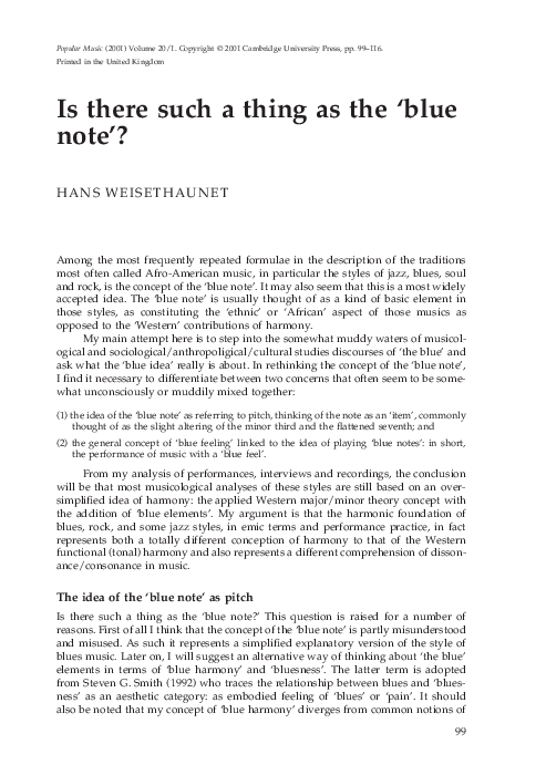 (PDF) Is there such a thing as the ‘blue note’?