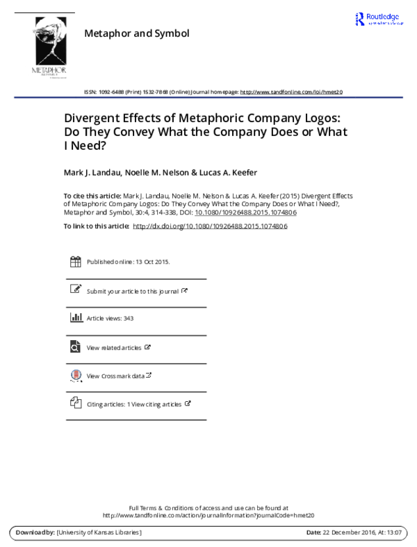 (PDF) Divergent Effects of Metaphoric Company Logos: Do They Convey ...