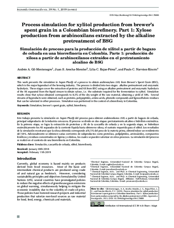 (PDF) Process simulation for xylitol production from brewer’s spent ...
