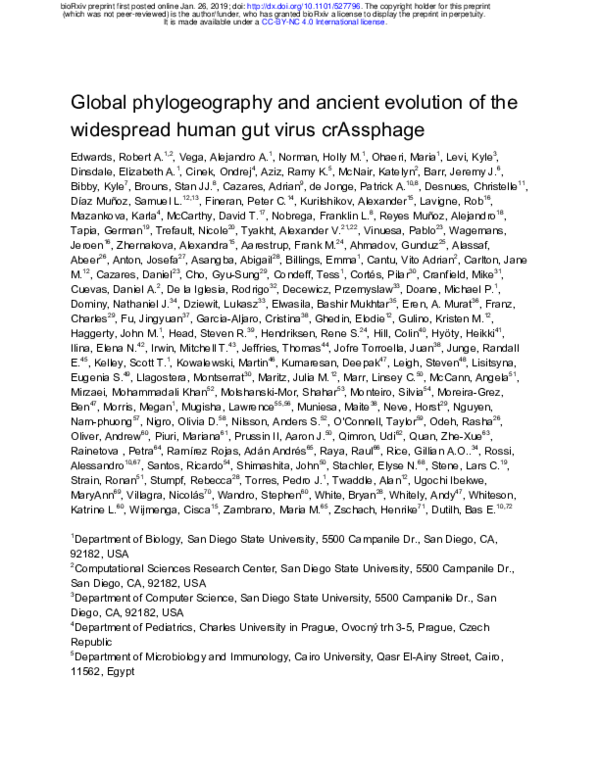 (PDF) Global phylogeography and ancient evolution of the widespread ...