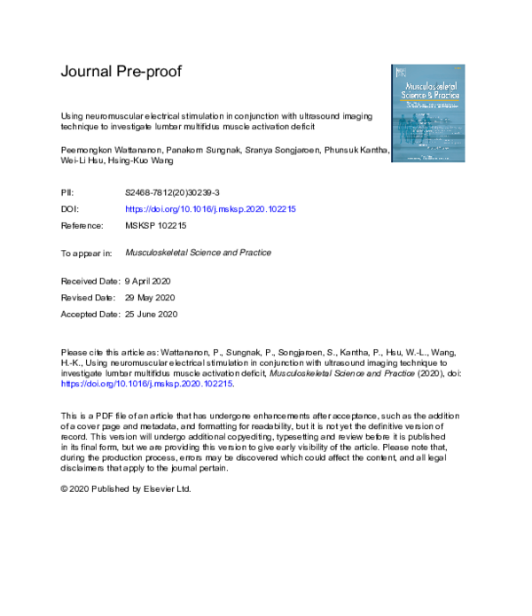 (PDF) Using neuromuscular electrical stimulation in conjunction with ...