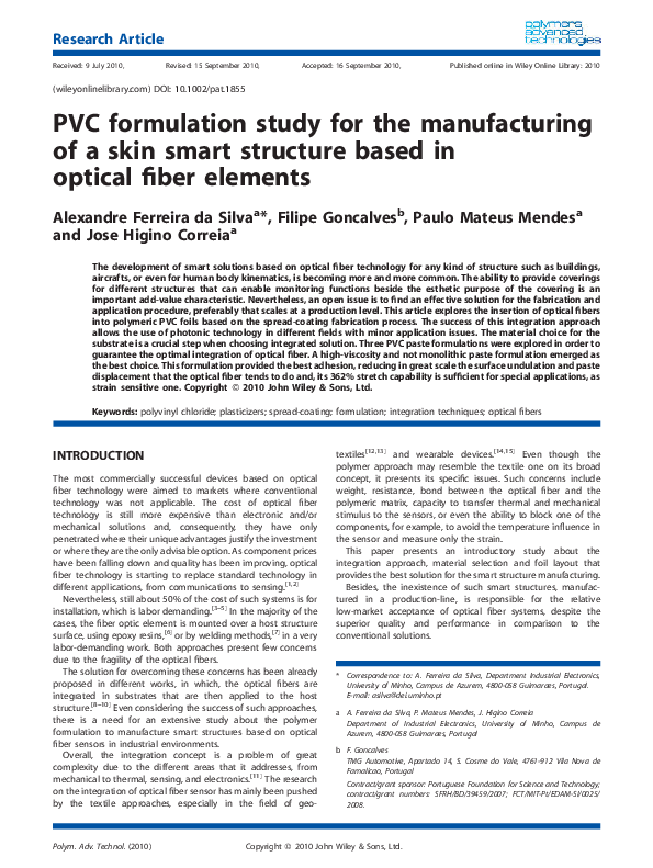 (PDF) PVC formulation study for the manufacturing of a skin smart ...