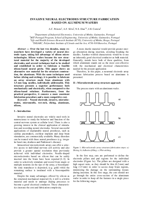 (PDF) Invasive Neural Electrodes Structure Fabrication Based on ...
