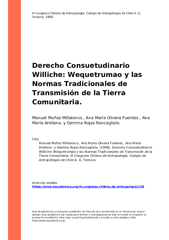 (PDF) Manuel Muñoz, Ana Olivera, Ana Arellano, Gemma Rojas. "Derecho ...