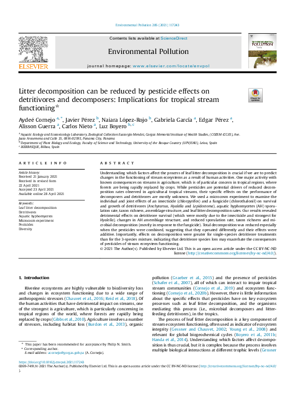 (PDF) Litter decomposition can be reduced by pesticide effects on ...