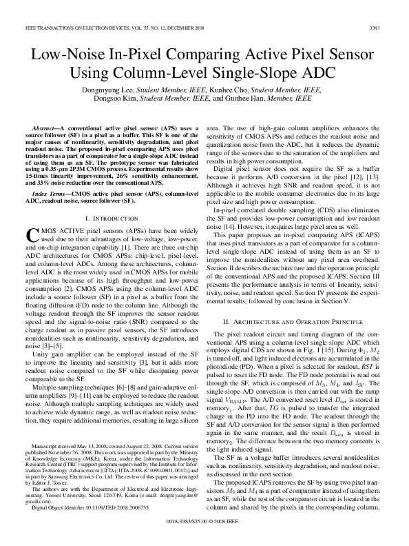 (PDF) Low-Noise In-Pixel Comparing Active Pixel Sensor Using Column ...