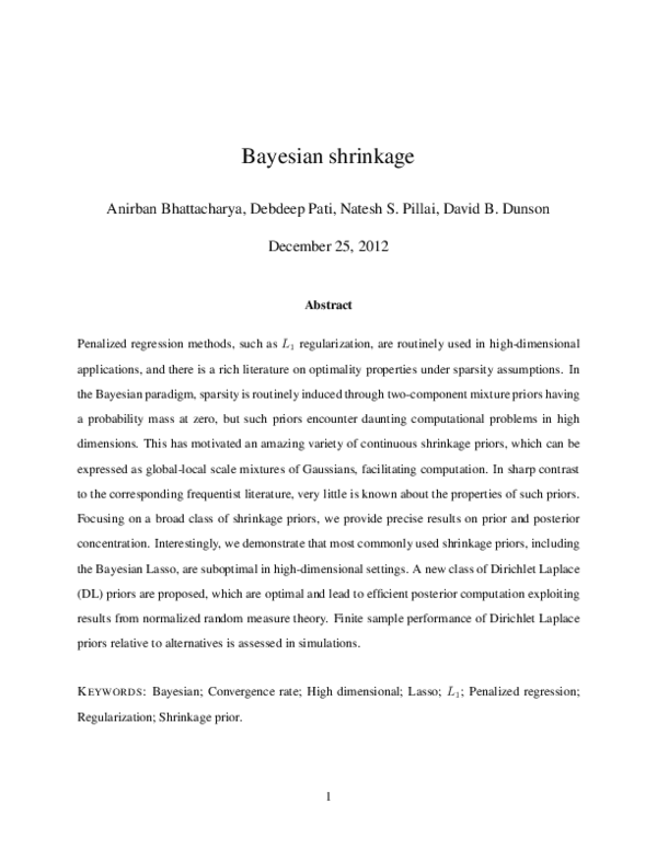 (PDF) Bayesian shrinkage | Anirban Bhattacharya - Academia.edu