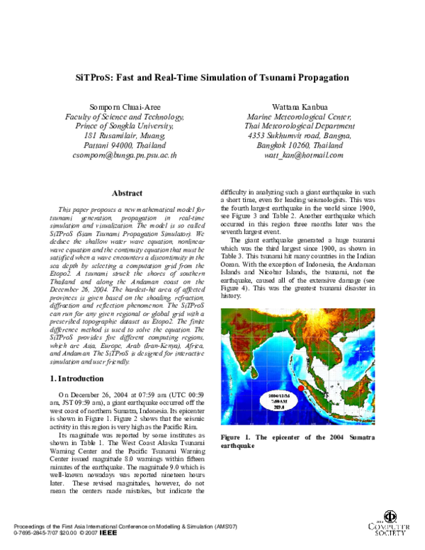 (PDF) SiTProS: Fast and Real-Time Simulation of Tsunami Propagation