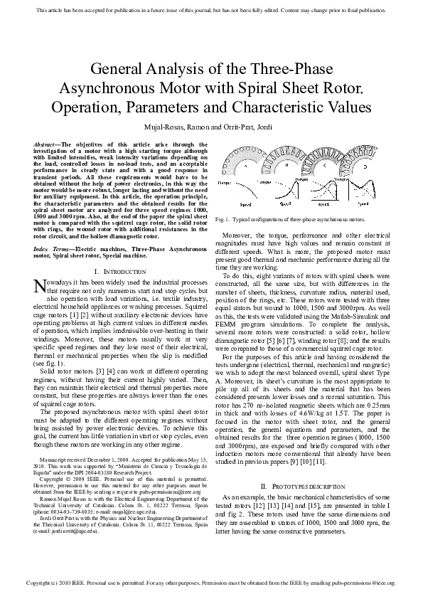(PDF) General Analysis of the Three-Phase Asynchronous Motor With ...