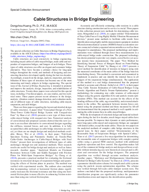 (PDF) Cable Structures in Bridge Engineering | Sham Arabi - Academia.edu