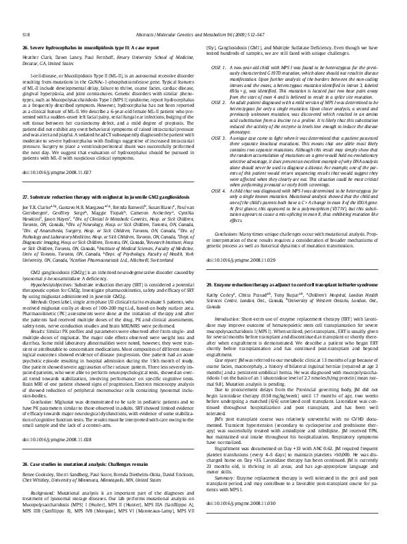 (PDF) 27. Substrate reduction therapy with miglustat in juvenile GM2 ...