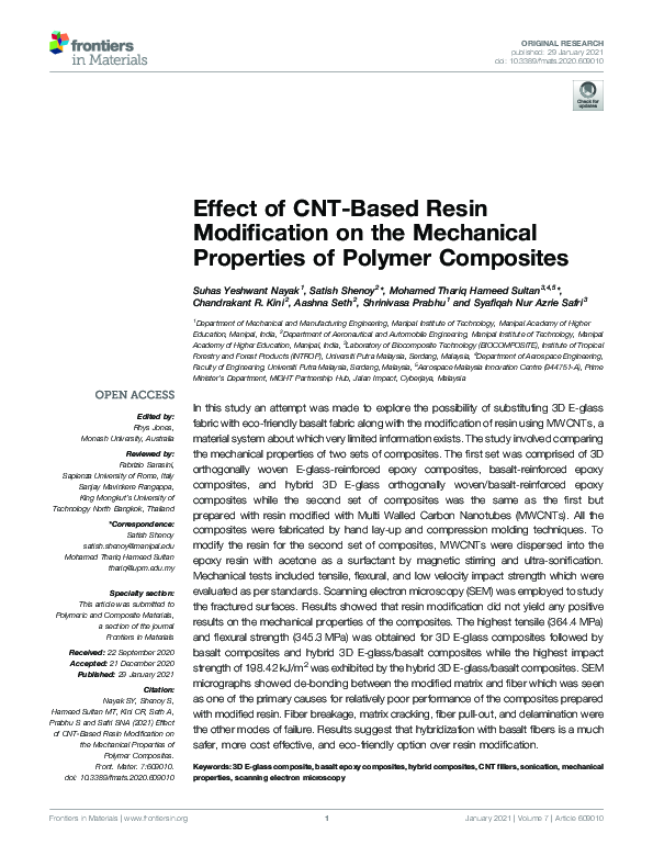 (PDF) Effect of CNT-Based Resin Modification on the Mechanical ...