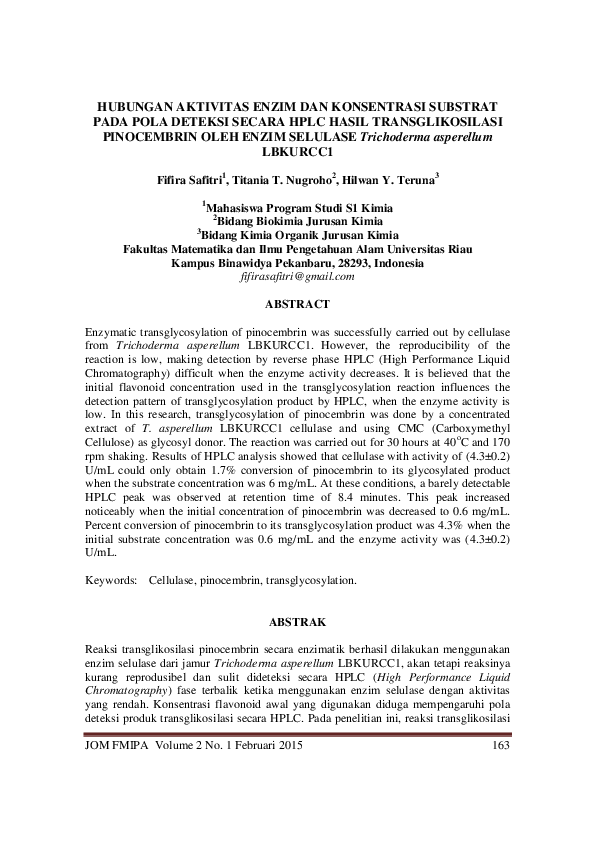 (PDF) HUBUNGAN AKTIVITAS ENZIM DAN KONSENTRASI SUBSTRAT PADA POLA ...