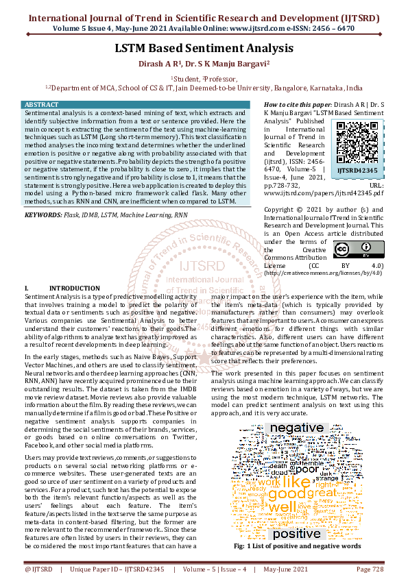 Pdf Lstm Based Sentiment Analysis