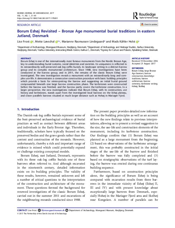 (PDF) Borum Eshøj Revisited – Bronze Age monumental burial traditions ...