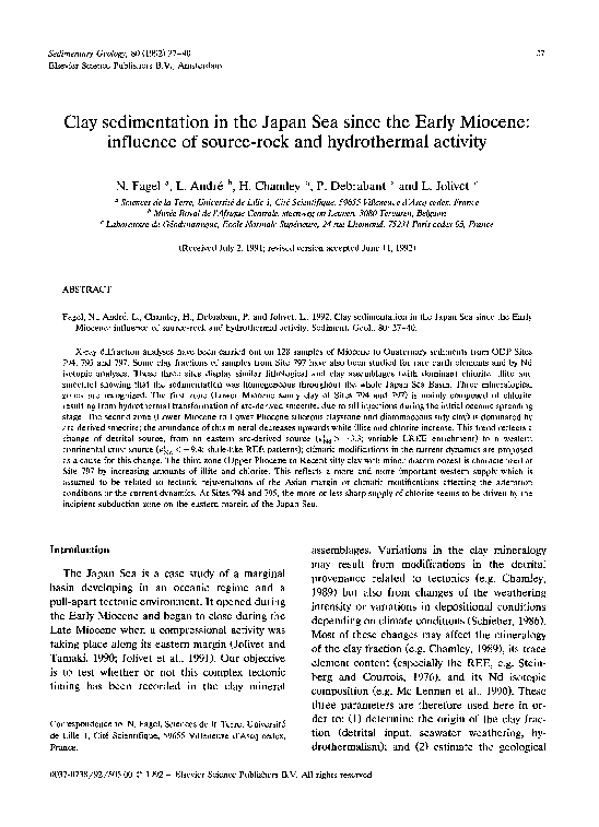 (PDF) Clay sedimentation in the Japan Sea since the Early Miocene ...