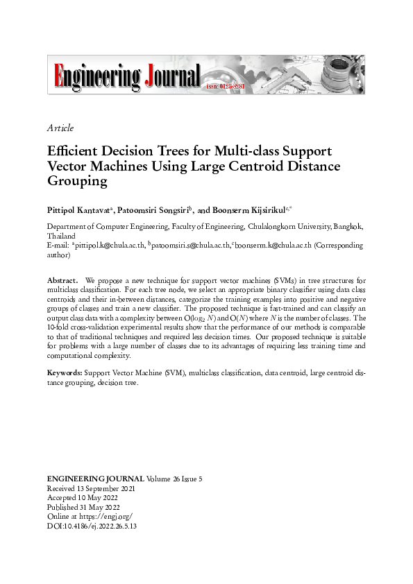 (PDF) Efficient Multi-class SVM Decision Trees