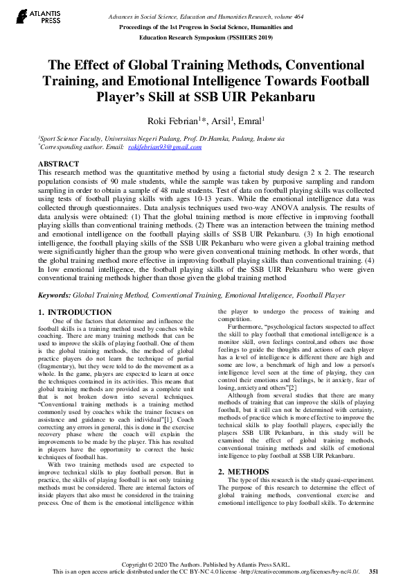 (PDF) The Effect of Global Training Methods, Conventional Training, and ...