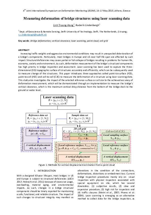 (PDF) Measuring deformation of bridge structures using laser scanning data | Roderik Lindenbergh ...