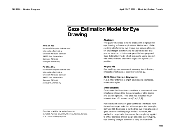 (PDF) Gaze estimation model for eye drawing