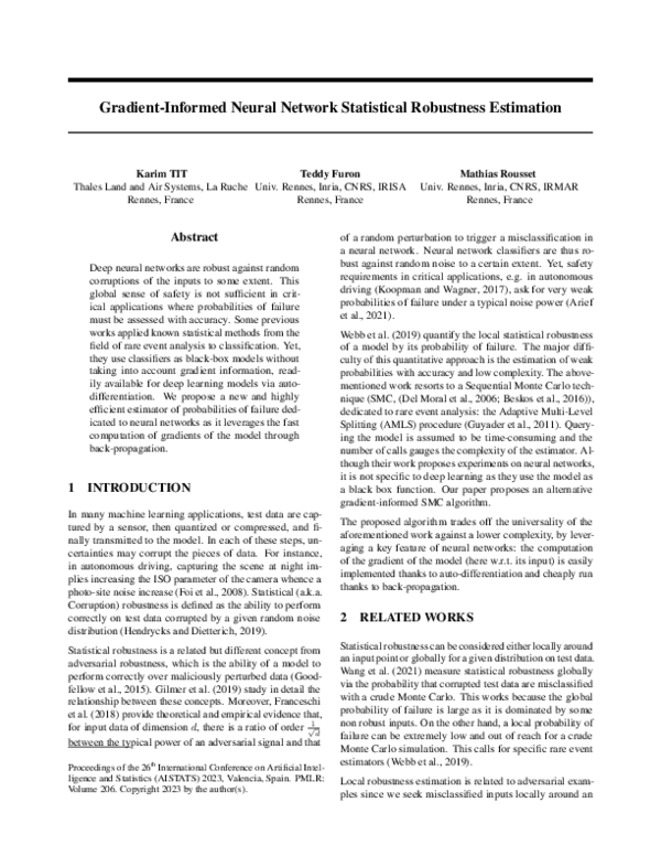 (PDF) Gradient-Informed Neural Network Statistical Robustness Estimation