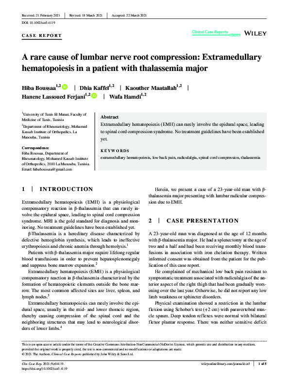 (PDF) A rare cause of lumbar nerve root compression: Extramedullary ...