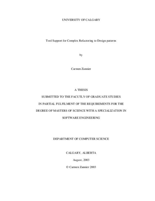 (PDF) Tool Support for Complex Refactoring to Design Patterns