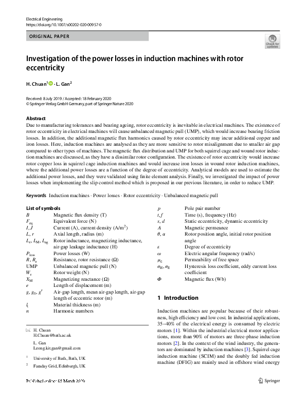 (PDF) Investigation of the power losses in induction machines with ...