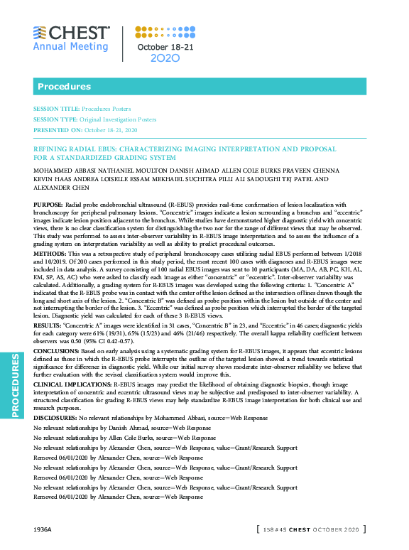 (PDF) Refining Radial Ebus: Characterizing Imaging Interpretation and Proposal for a ...