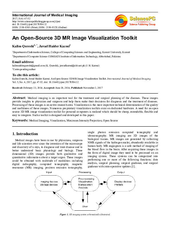 (PDF) An Open-Source 3D MR Image Visualization Toolkit
