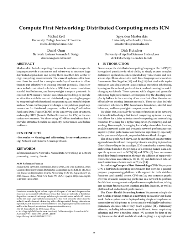 (PDF) Compute First Networking