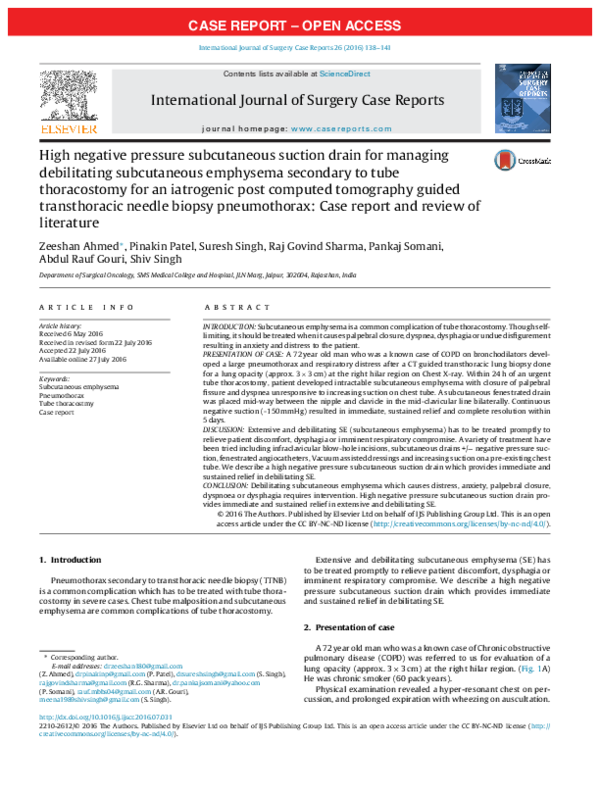 (PDF) High negative pressure subcutaneous suction drain for managing ...
