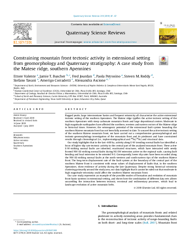 (PDF) Constraining mountain front tectonic activity in extensional ...