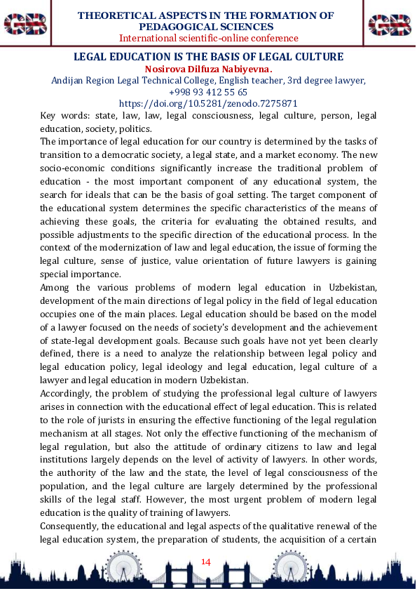 (PDF) Legal Education is the Basis of Legal Culture