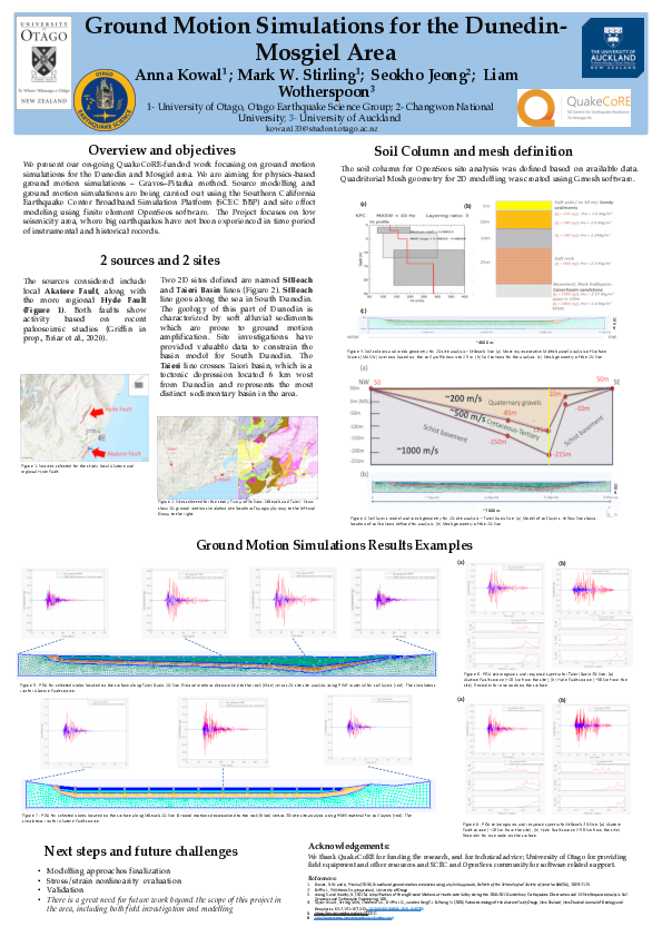 (PDF) Ground motion simulations for the Dunedin - Mosgiel area