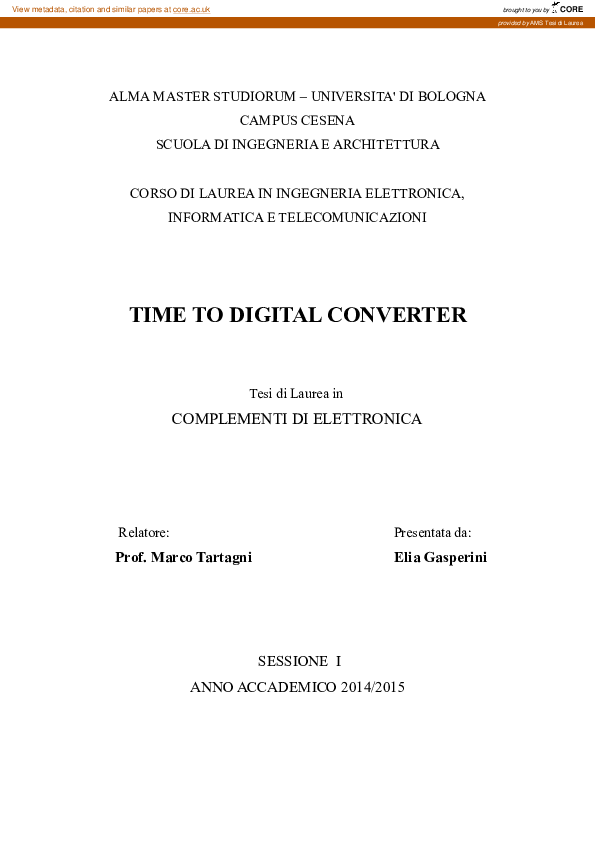 (PDF) Time to digital converter