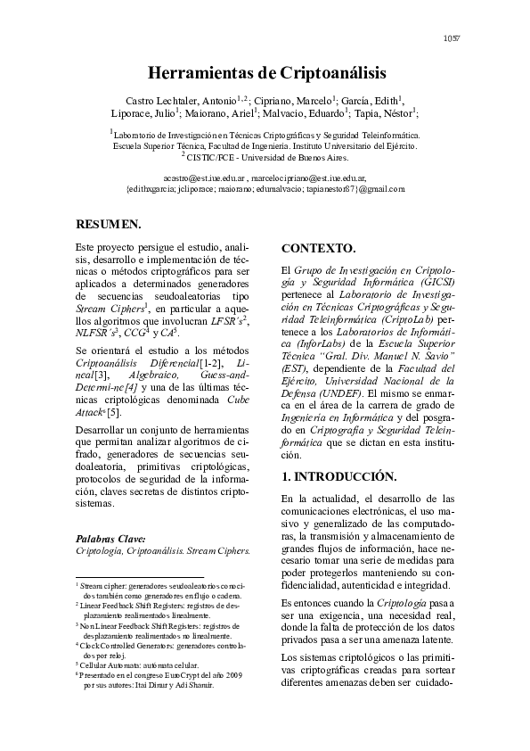 (PDF) Herramientas de criptoanálisis