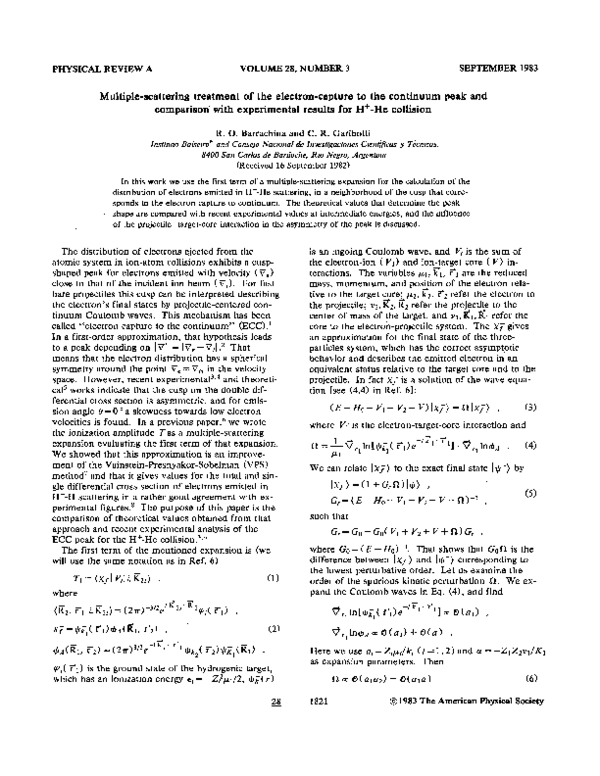(PDF) Multiple-scattering treatment of the electron-capture to the continuum peak and comparison ...