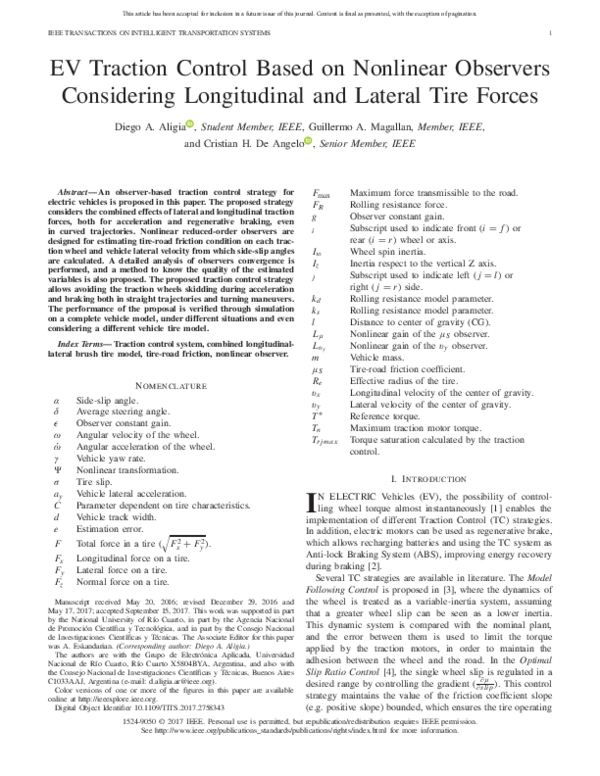 (PDF) EV Traction Control Based on Nonlinear Observers Considering ...