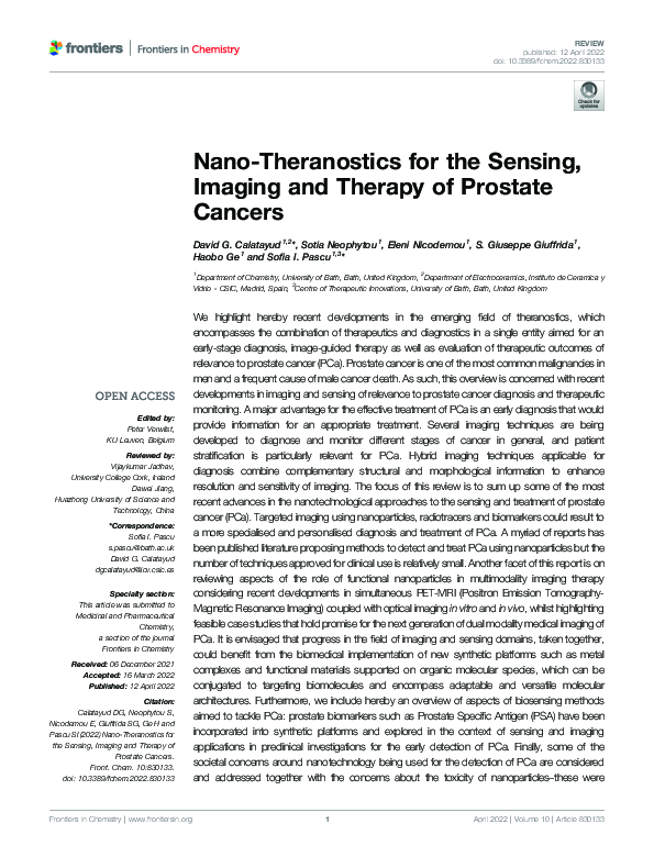 (PDF) Nano-Theranostics for the Sensing, Imaging and Therapy of ...