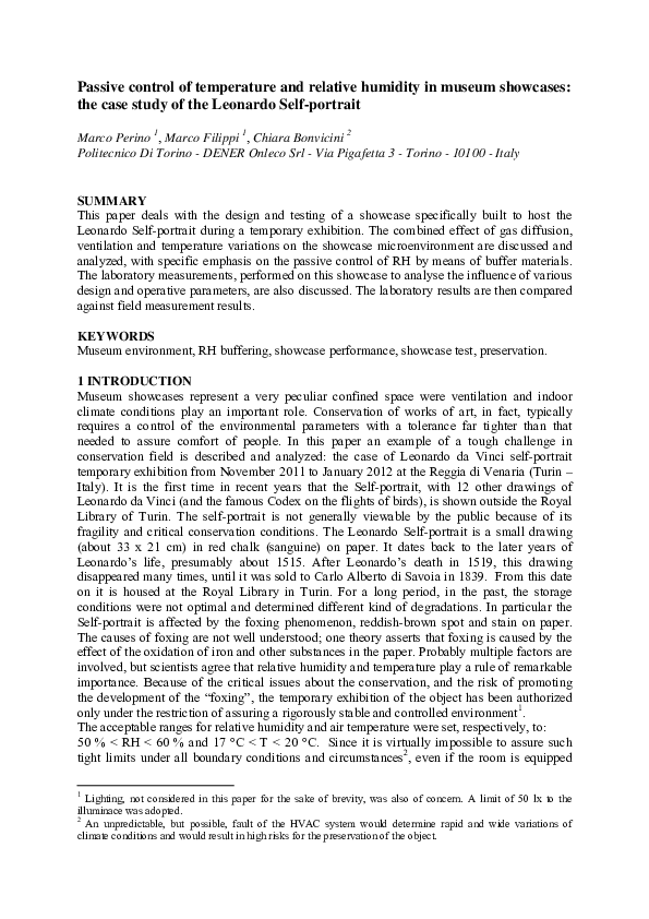 (PDF) Passive control of temperature and relative humidity in museum ...