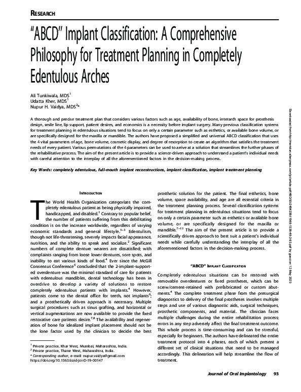 (PDF) “ABCD” Implant Classification: A Comprehensive Philosophy for ...
